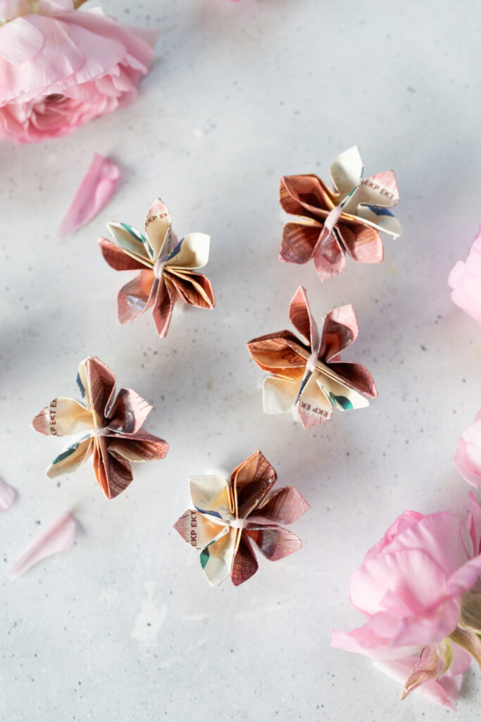Geld falten als Blume (1 Geldschein) - TRYTRYTRY